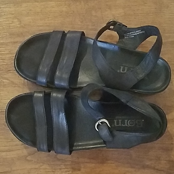 Born | Shoes | Born Black Leather Ankle Strap Sandals | Poshmark
